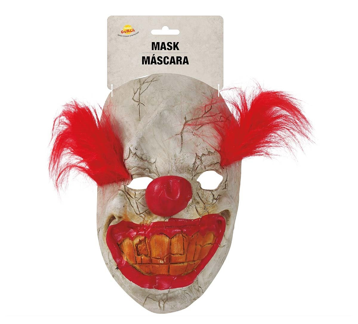 Maska lateksowa "Klaun psychol" z włosami