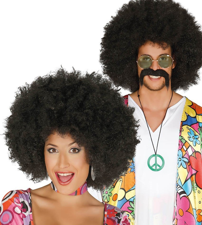 Peruka z brodą AFRO czarna