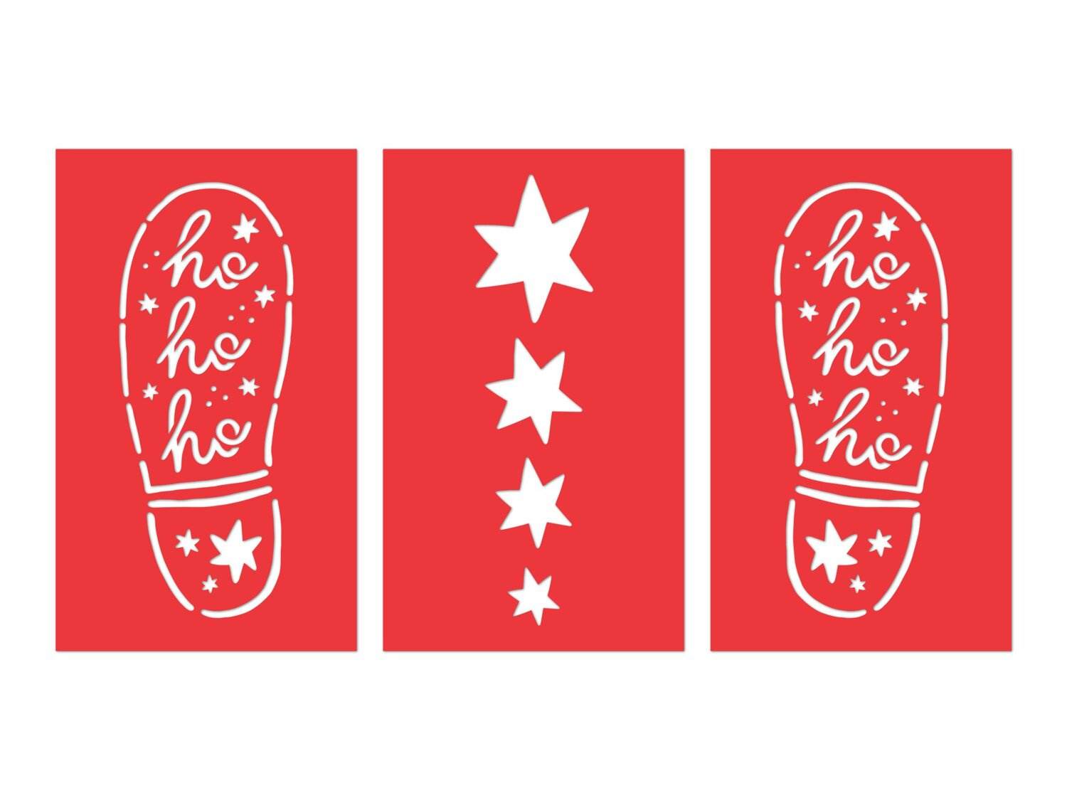 Szablon do sztucznego śniegu - ślady butów Mikołaja 3 sztuki